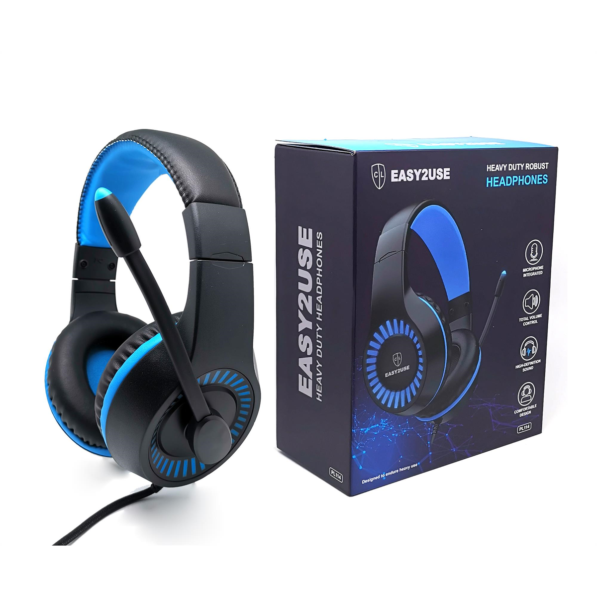 Heavy Duty Robust Headphones with Microphone – Crusader AV