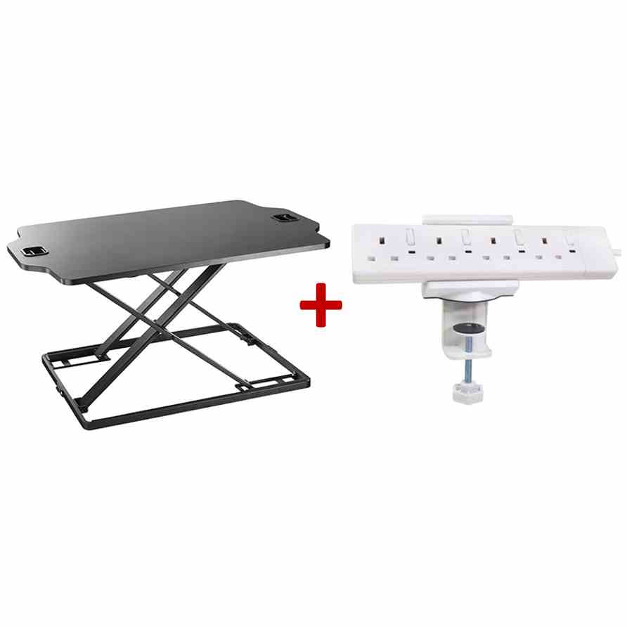 Sit-Stand Laptop Workstation Plus Extension Lead Clamp – Crusader AV