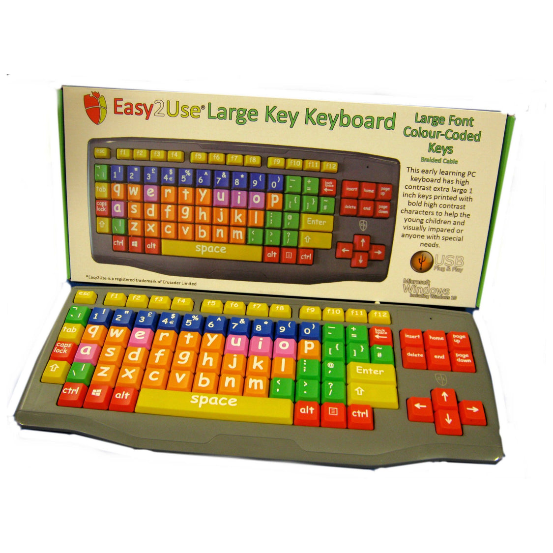Easy2Use Large Key Large Print Lower Case Coloured Kids Keyboard ...